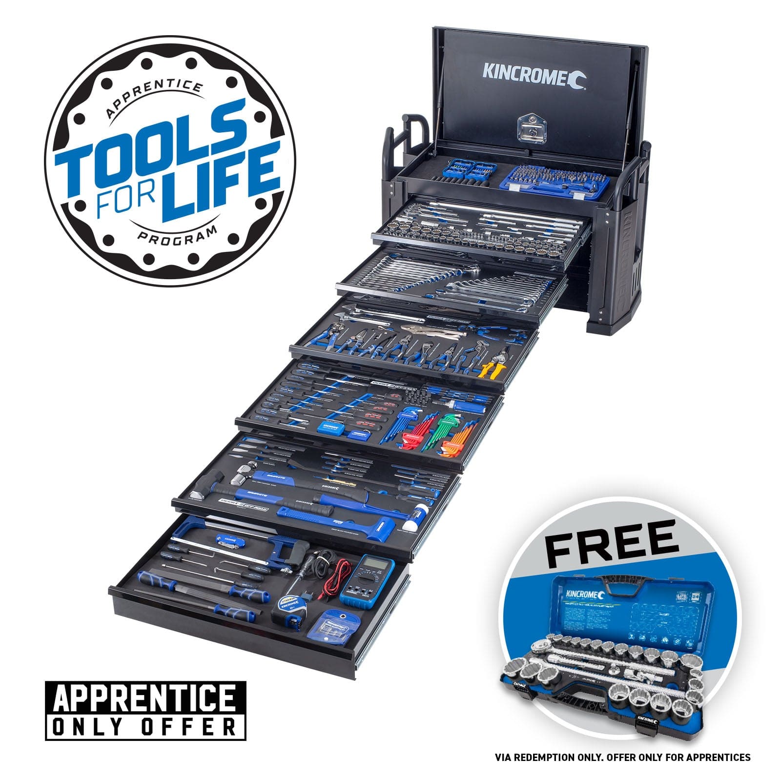 OFF-ROAD Field Service Tool Kit 452 Piece 6 Drawer 39" Black - P1830 b