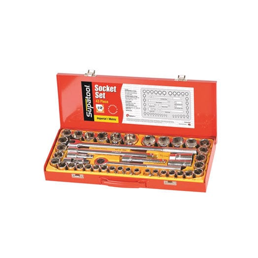 43Pce 1/2" Socket Set S2043 by Supatool